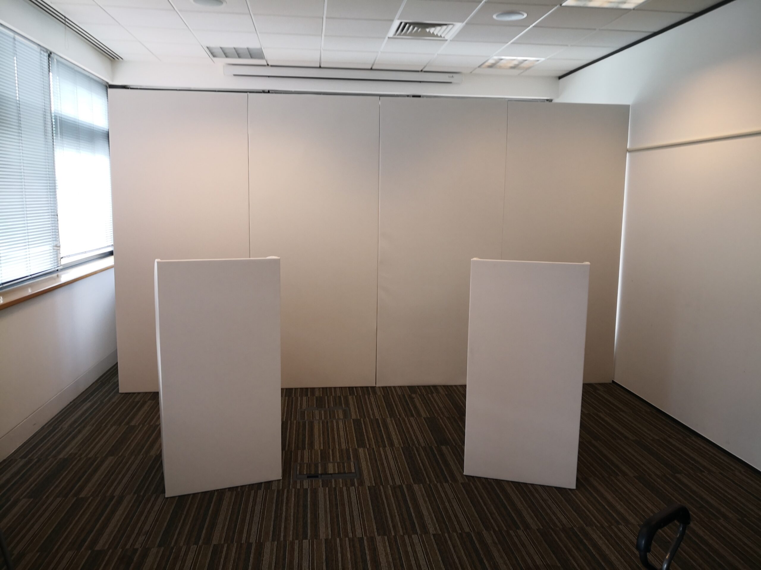 White Set Panelling & Lecterns for Virtual Studio – Milton Park